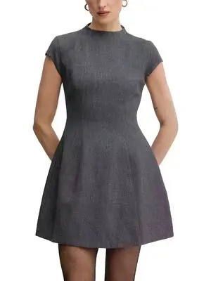 Bardot Delphi Hourglass A-line Dress - Grey