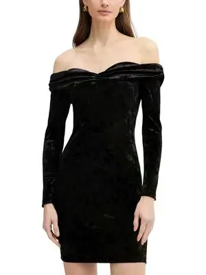 Guess Off-shoulder Long-sleeve Dress - Black