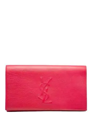 Saint Laurent Large Leather Belle De Jour Clutch Bag - Pink