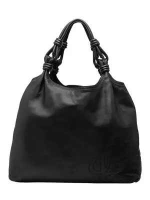 Loewe 2007 Nappa Leather Flamenco Hobo Tote - Black