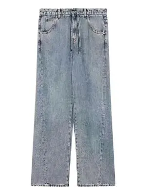 SEMICOUTURE Drawstring-waist Wide Leg Jeans - Blue