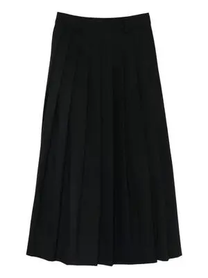 IVORY PARIS Pleated A-line Skirt - Black