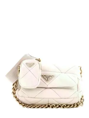 Prada Flap Quilted Nappa Leather Small Shoulder Bag - White