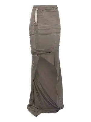 Rick Owens Soft Edfu Slit-detail Maxi Skirt - Brown