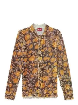 DIESEL Floral-pattern Cardigan - Brown
