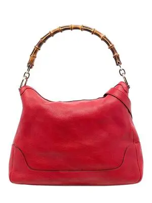 Gucci Calfskin Bamboo Diana Satchel - Red