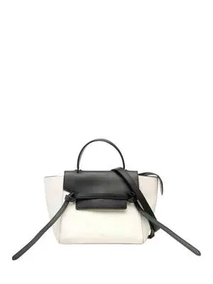 Celine 2017 Micro Bicolor Leather Belt Satchel - Black