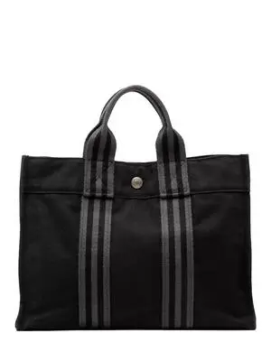 Hermès 1990-2015 Canvas Fourre Tout Pm Tote Bag - Black