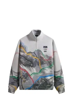 Kith Team Usa Quarter Zip Mountain Sweatshirt - Grey