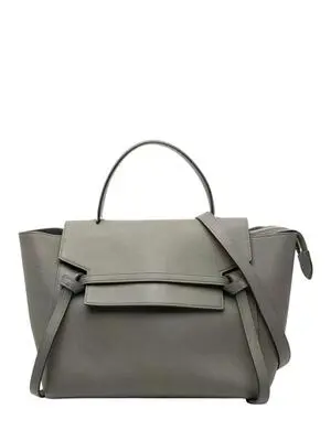 Celine 2016 Mini Grained Calfskin Belt Bag Satchel - Grey