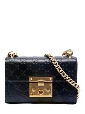 Gucci Small Sissima Padlock Crossbody Bag - Black