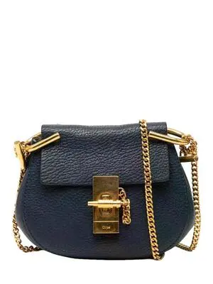 Chloé Mini Leather Drew Crossbody Bag - Blue