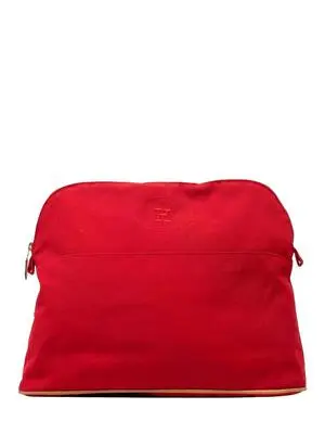 Hermès Toile Bolide Trousse De Voyage Pouch Gm - Red