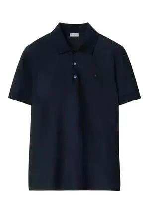 Burberry Metal Ekd Cotton Polo Shirt Blue