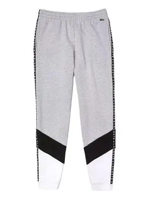 Lacoste Signature Striped Colourblock Fleece Track Pants - Grey