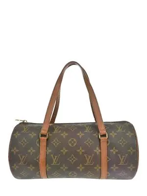 LOUIS VUITTON 1993 Monogram Papillon 30 Barrel Tote Bag - Brown