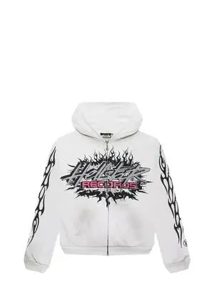 HELLSTAR Printed Zip-up Hoodie - White