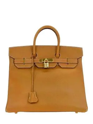 Hermès 1996 32 Haut A Courroies Leather Handbag - Neutrals
