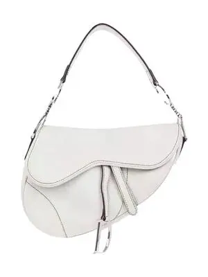 Dior 2002 Saddle Leather Tote Bag - White