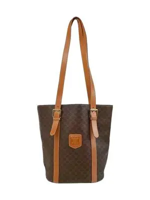 Celine 1990s Patterned Shoulder Bag - Brown