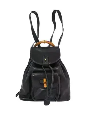Gucci 1990s Bamboo Backpack - Black