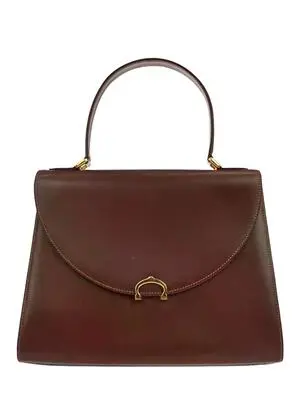 CARTIER 1990-2000s Leather Top Handle Handbag - Brown