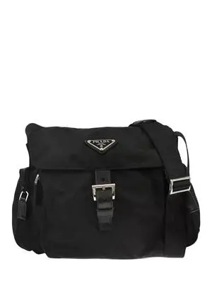 Prada 1990s-2000s Buckle Shoulder Bag - Black