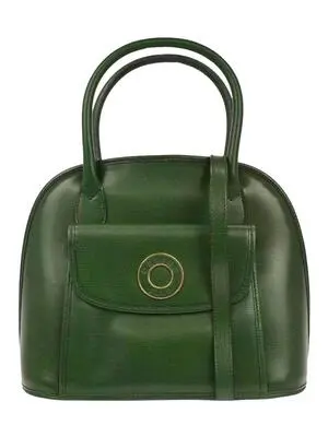 Celine 1990-2000s Textured Leather Shoulder Bag - Green