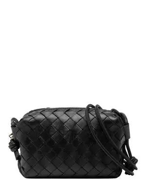 Bottega Veneta 2012-2026 Mini Lambskin Intrecciato Loop Camera Bag - Black