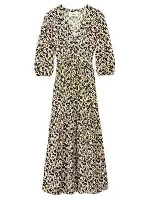 Ba&sh Palma Animal-print Tiered Dress - Neutrals