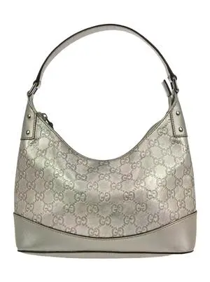 Gucci 1990-2000s Embossed Leather Tote Bag - Silver