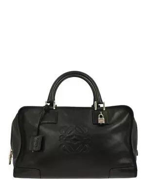 Loewe 2008 Embossed Leather Tote Bag - Black
