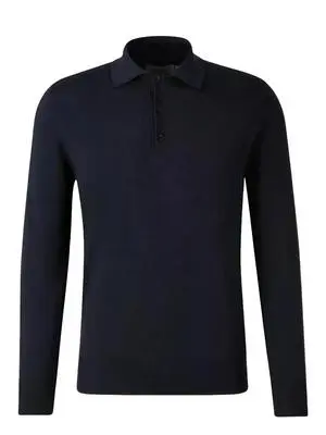 Canali Long-sleeve Polo Shirt - Blue