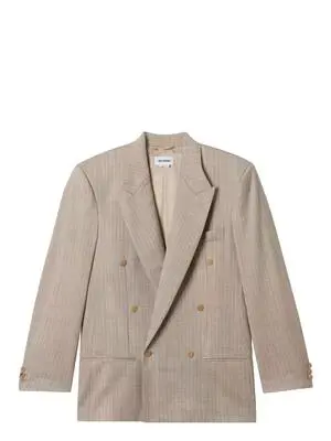 HED MAYNER Double-breasted Pinstripe Blazer - Neutrals
