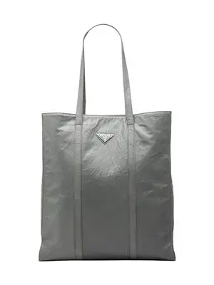 Prada 2013-2016 Medium Nappa Antique Shopper Tote Bag - Grey