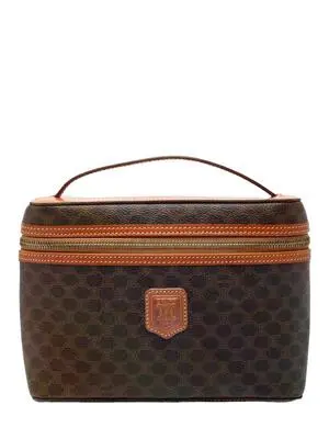 Celine 1996 Macadam Coated Canvas Vanity Bag - Brown