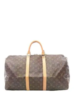 LOUIS VUITTON 2002 Monogram Keepall 50 Boston Bag - Brown