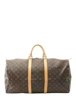 LOUIS VUITTON 2003 Monogram Keepall 55 Travel Bag - Brown
