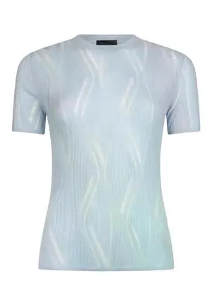 Liu Jo Short-sleeve Ribbed Top - Blue