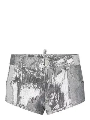 Dsquared2 Embellished Shorts - Silver
