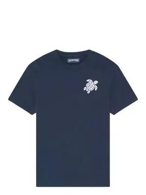 Vilebrequin Embroidered-turtle Regular-fit T-shirt - Blue