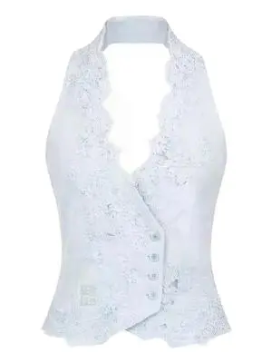 Ermanno Scervino Lace Halterneck Top - Blue