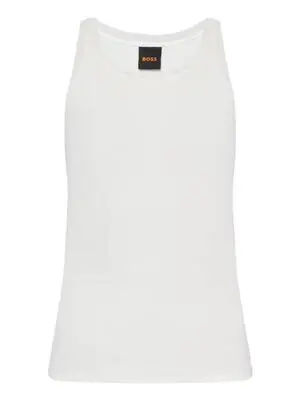 BOSS Embroidered Tank Top - White