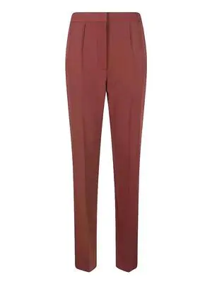 Patrizia Pepe Pleated Slim-fit Trousers - Brown