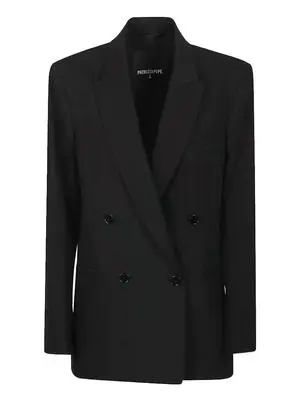 Patrizia Pepe Double-breasted Blazer - Black