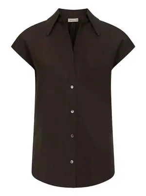 BLANCA VITA Short-sleeve Blouse - Brown