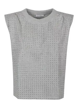 Patrizia Pepe Stud-embellished Top - Grey