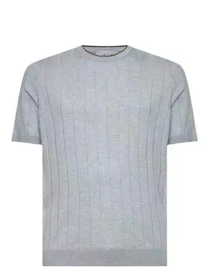 D4.0 Trim-ribbed T-shirt - Blue