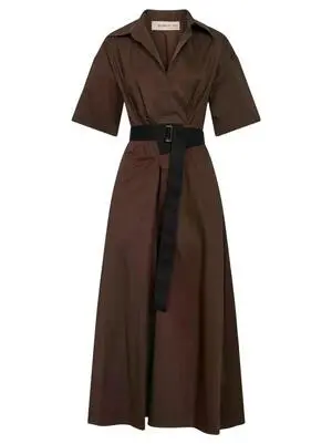 BLANCA VITA Flared A-line Dress - Brown