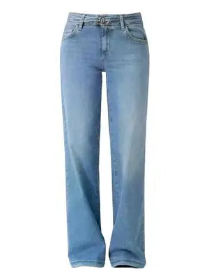 Liu Jo Flared High-rise Jeans With Buckle - Blue